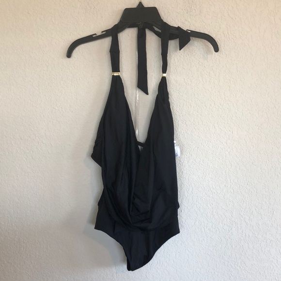 Bar III | Swim | Bar Iii Black Solid Cowlneck Monokini Onepiece | Poshmark